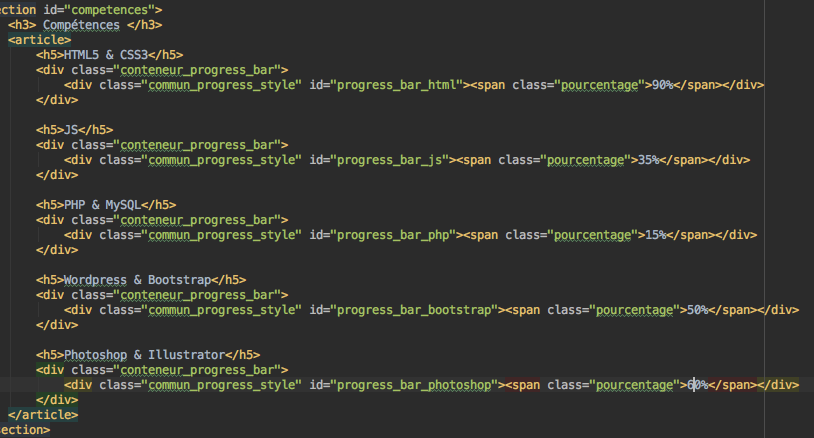 [Résolu] Texte dans une barre de progression - CSS et HTML uniquement par Tpercher - OpenClassrooms